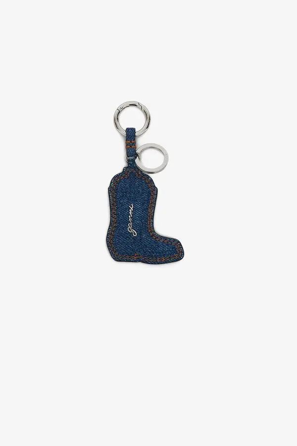 GANNI Western Boot Keyring - Blue