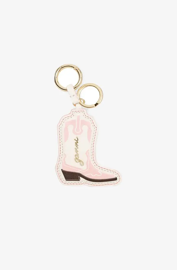 GANNI Western Boot Keyring - Pink