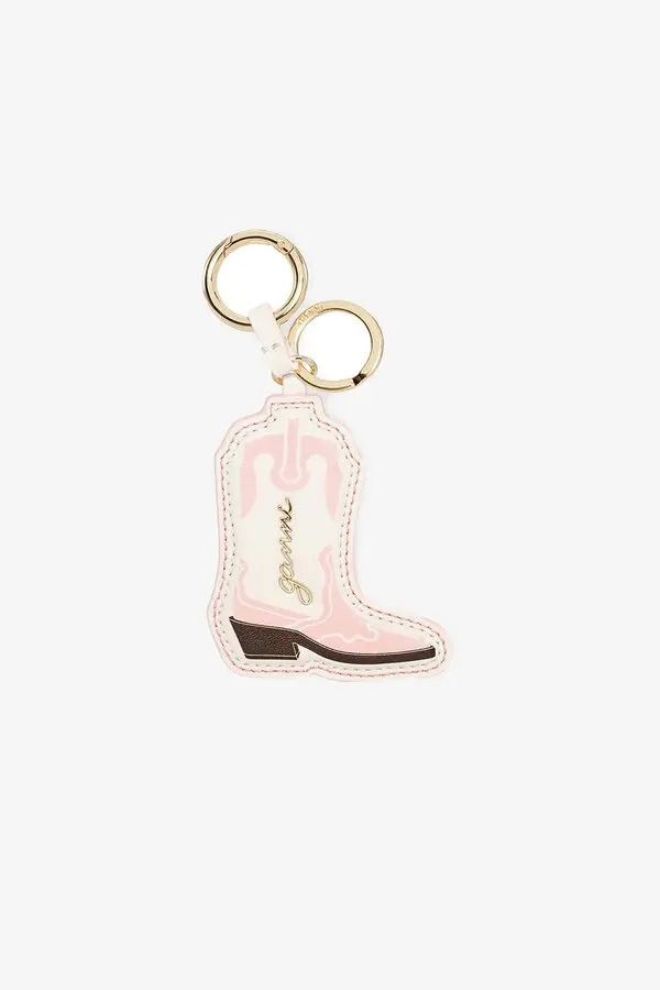GANNI Western Boot Keyring - Pink