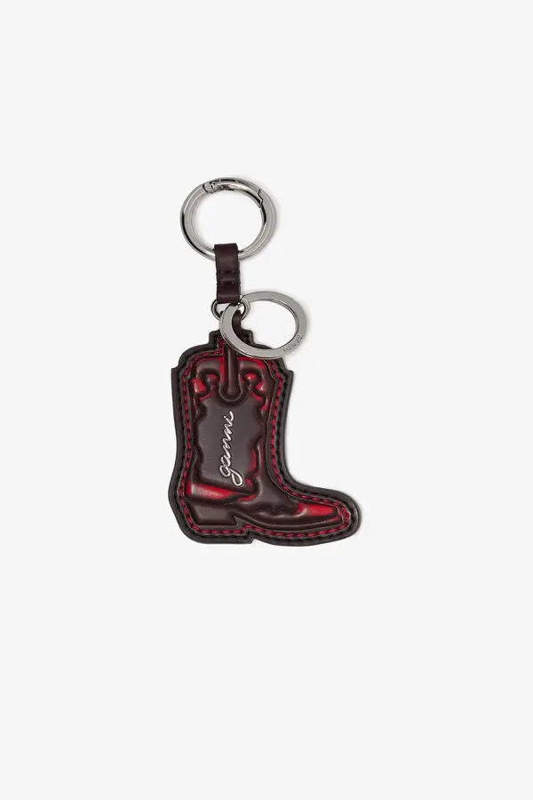 GANNI Western Boot Keyring - Red
