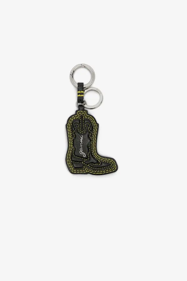 GANNI Western Boot Keyring - Yellow