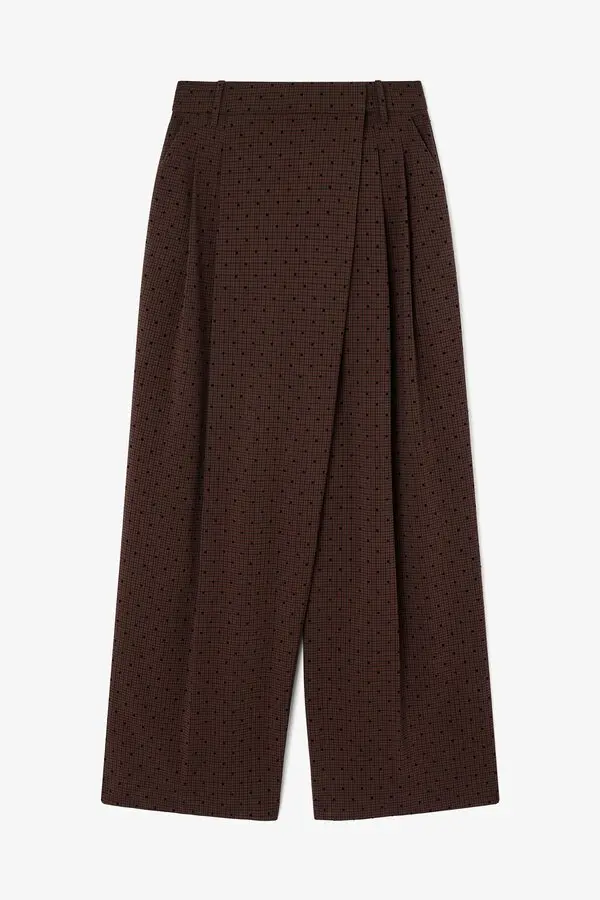GANNI Flock Check Cross-over Trousers