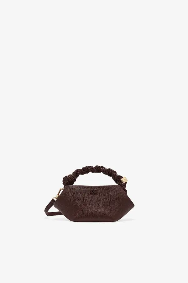 GANNI Mini Bou Bag With Twisted Handle - Brown