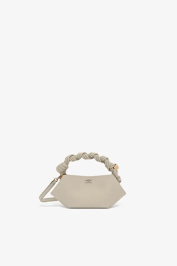 GANNI Mini Bou Bag With Twisted Handle - Grey