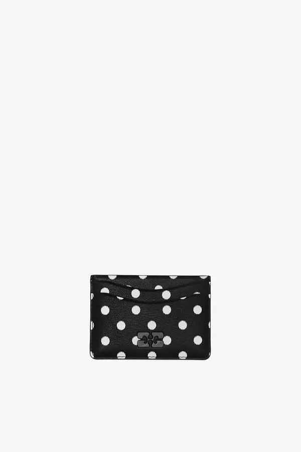 GANNI Bou Card Holder With Dots - Black