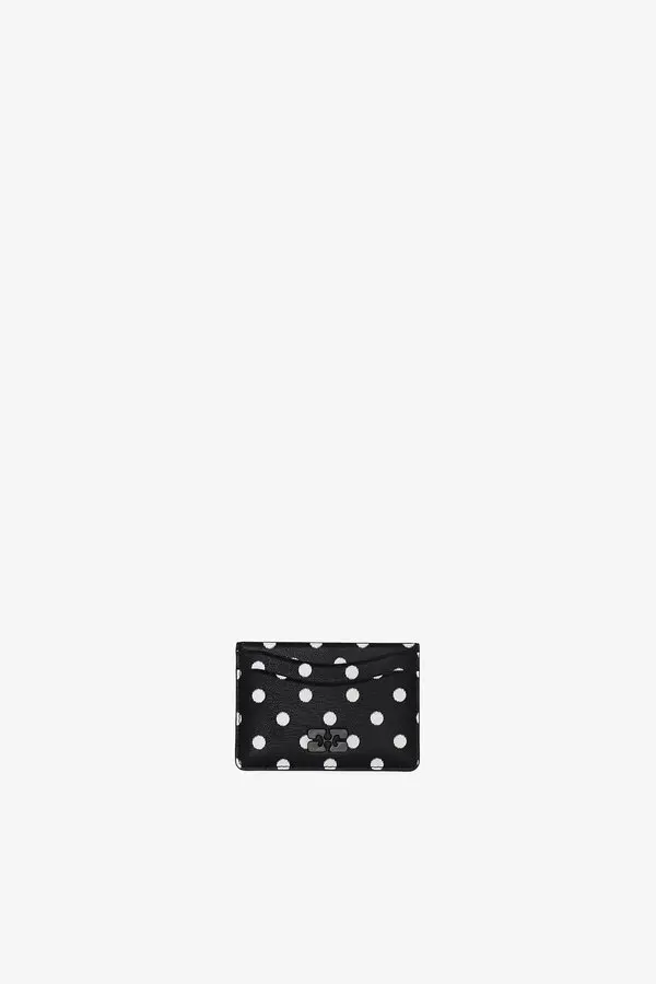 GANNI Bou Card Holder With Dots - Black