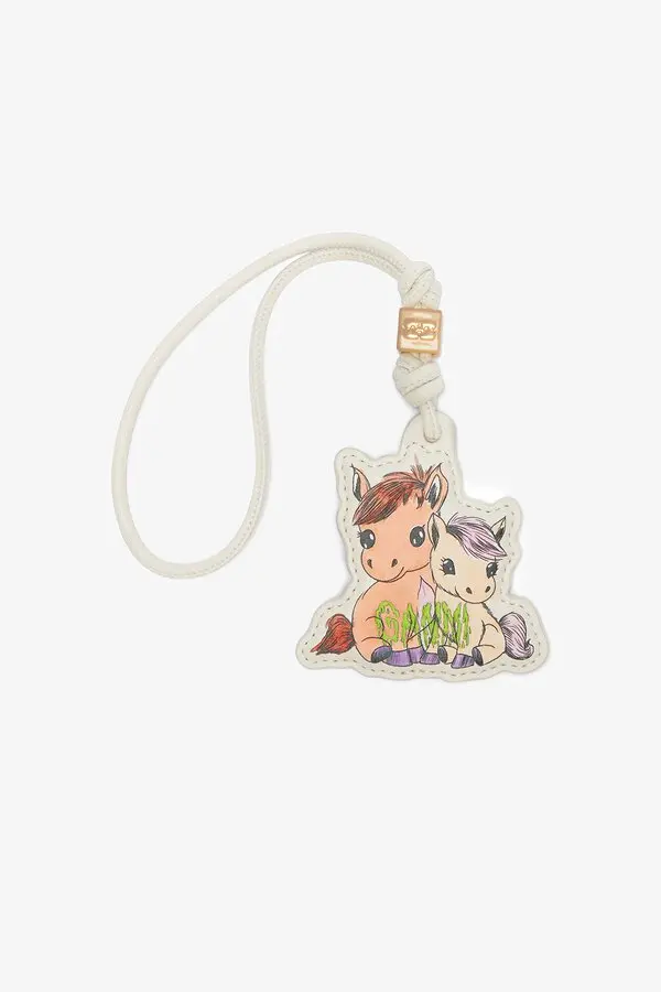 GANNI Pony Keychain - White