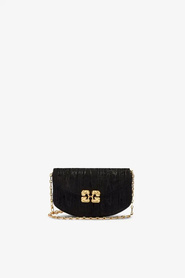GANNI Lulu Wallet On Chain - Black