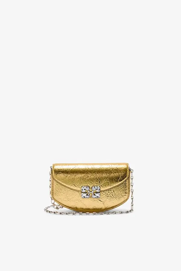 GANNI Lulu Wallet On Chain - Gold