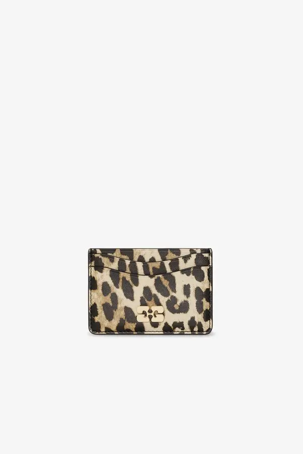 GANNI Leopard Printed Bou Card Holder - Mixed