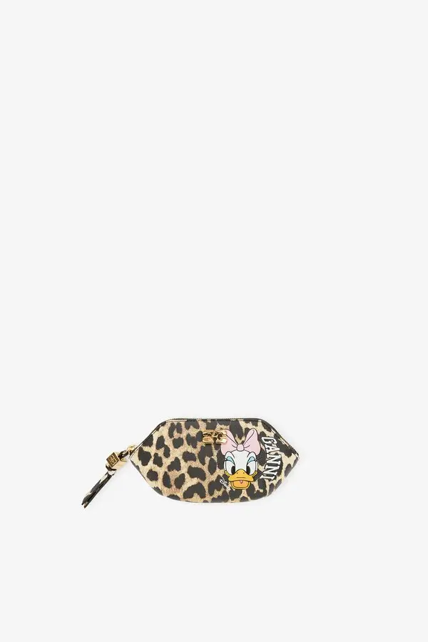 GANNI X Disney Daisy Duck Leopard Coin Purse - Brown