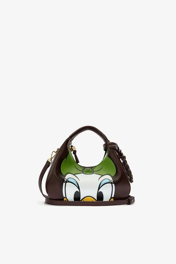 GANNI Daisy Duck Mini Hobo Bag - Brown