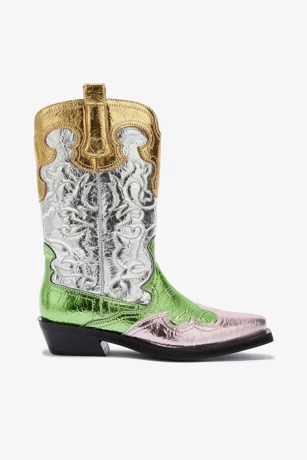GANNI Mid-shaft Western Boots - Mixed