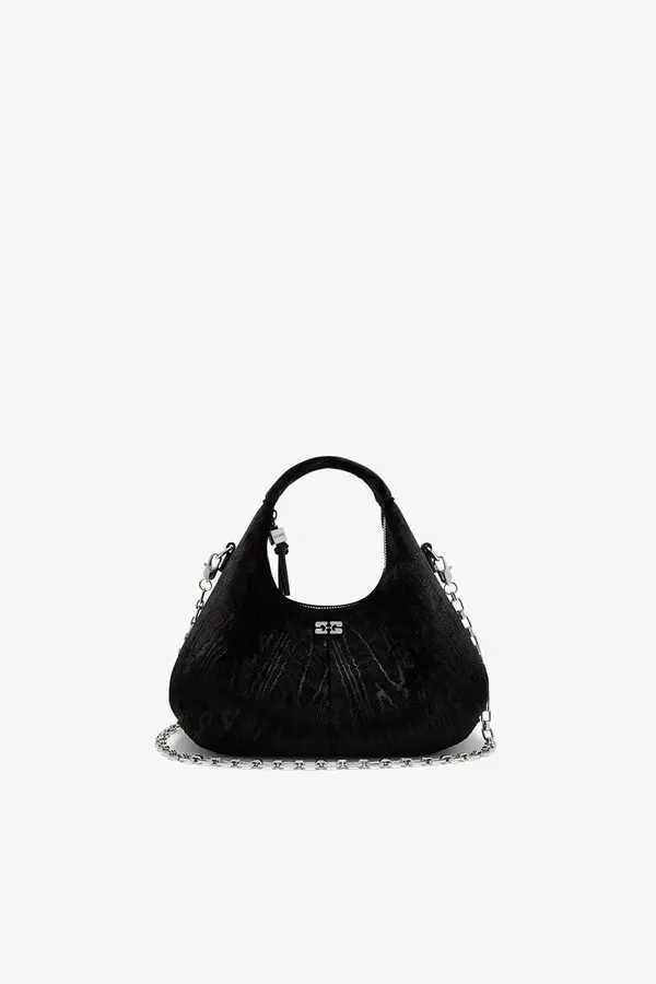 GANNI Mini Hobo Bag - Black