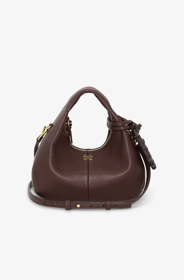 GANNI Mini Hobo Bag - Brown