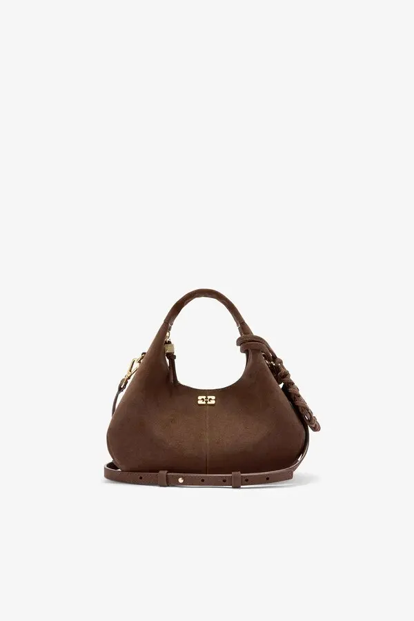 GANNI Mini Hobo Bag - Brown