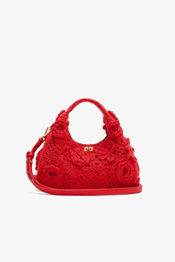 GANNI Mini Hobo Bag - Goji Berry