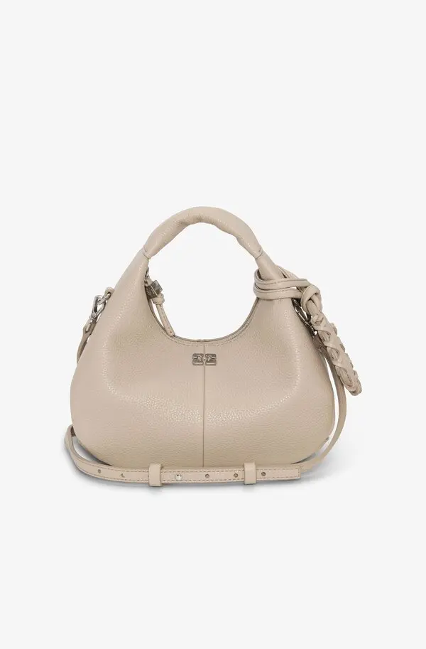 GANNI Mini Hobo Bag - Light Grey