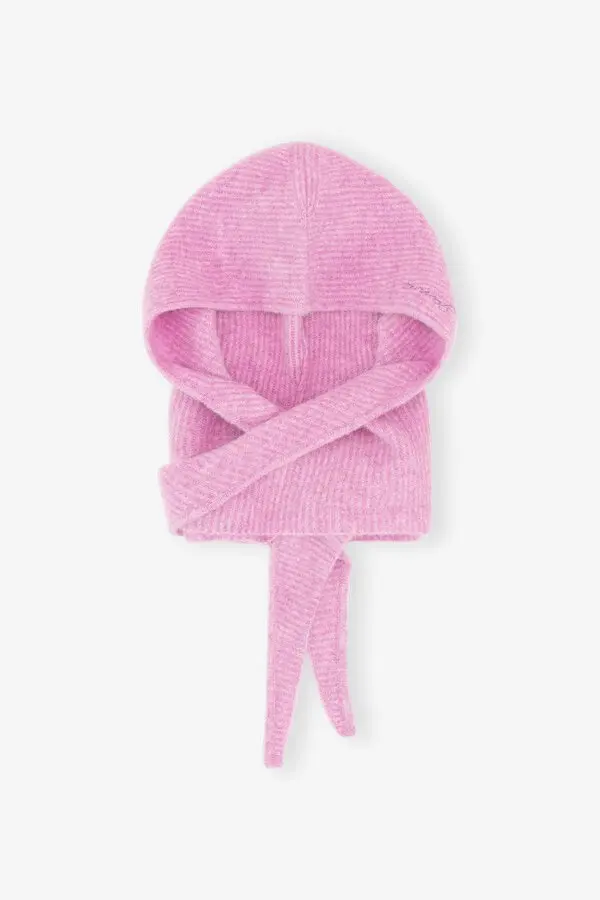 GANNI Soft Wool Balaclava - Pink