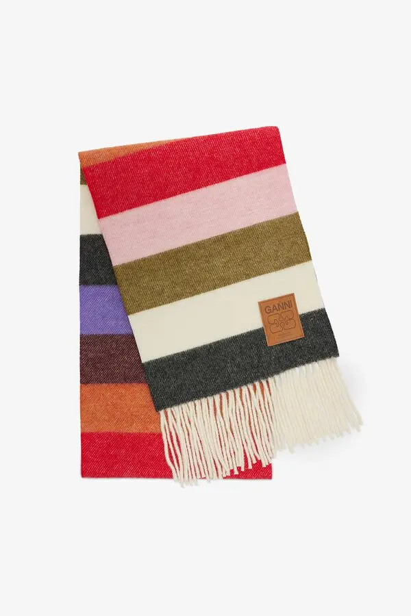 GANNI Wool Knit Scarf - Mixed