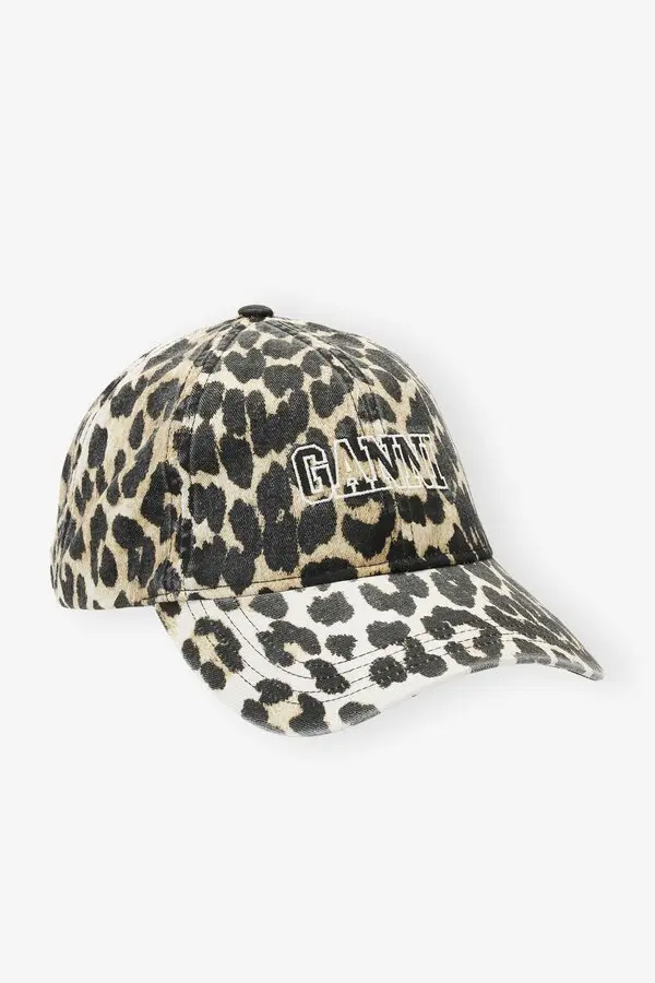 GANNI Leopard Print Cap - Mixed