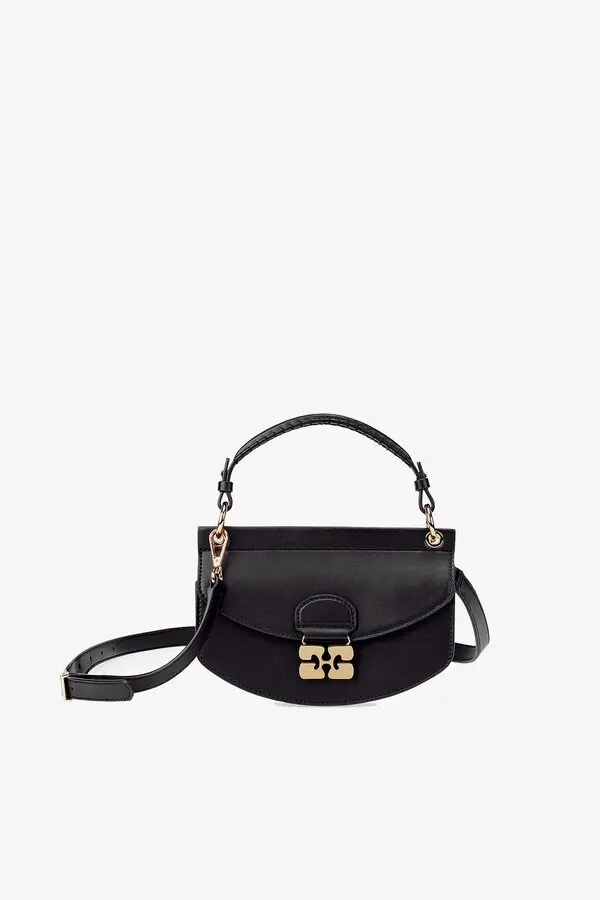 GANNI Mini Top Handle Bag - Black