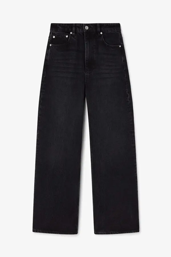 GANNI Izey Loose Straight Leg Jeans - Black
