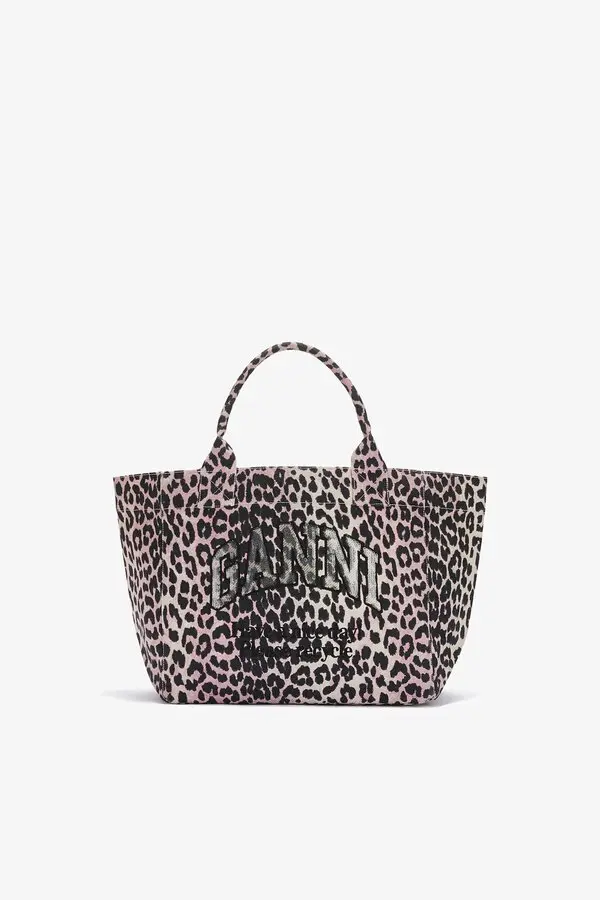 GANNI Leopard Printed Medium Tote - Pink
