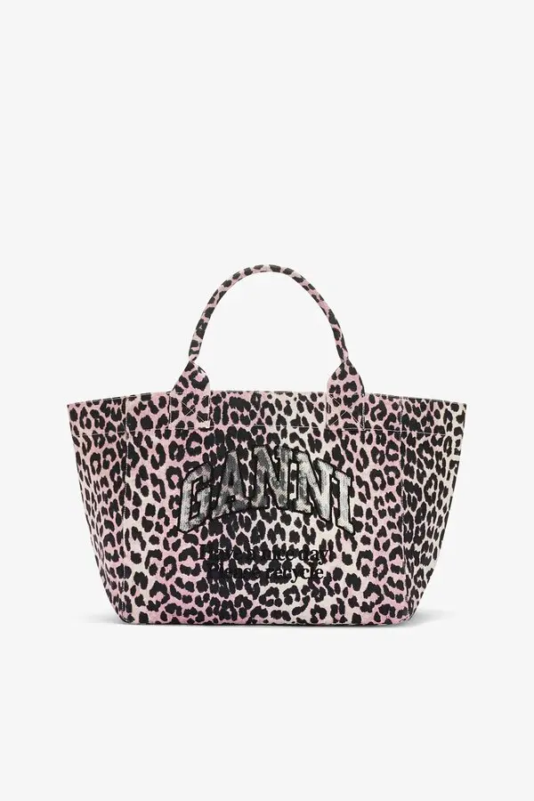 GANNI Leopard Printed Medium Tote - Pink
