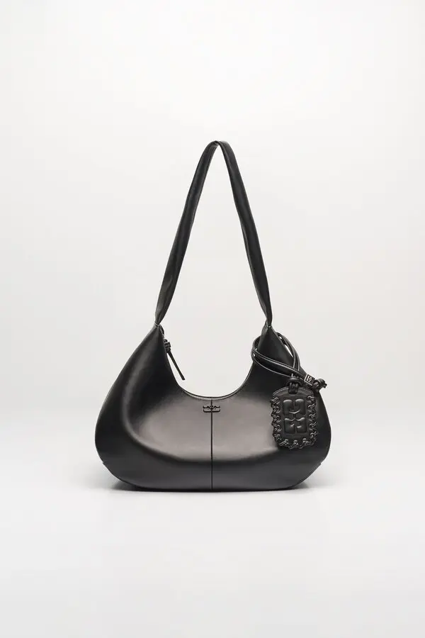 GANNI Medium Hobo Bag - Black