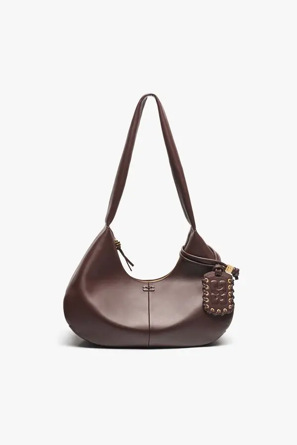 GANNI Medium Hobo Bag - Brown