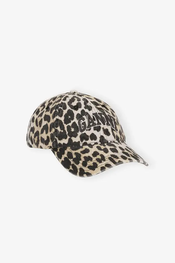 GANNI Leopard Printed Canvas Cap - Mixed