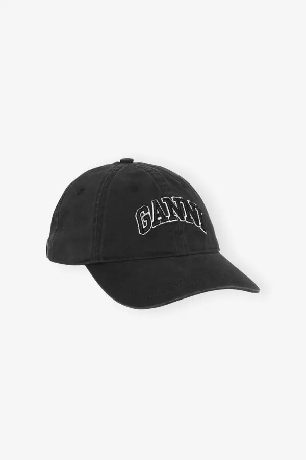 GANNI Canvas Cap - Black