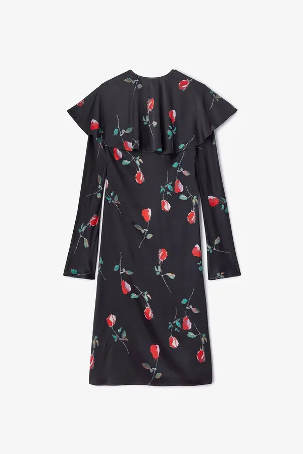 GANNI Printed Circle Collar Midi Dress