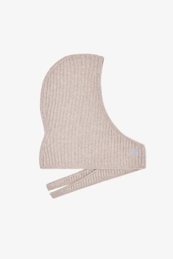 GANNI Wool-blend Balaclava - Beige