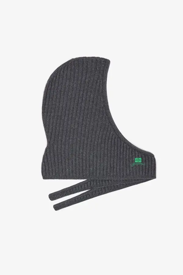 GANNI Wool-blend Balaclava - Grey