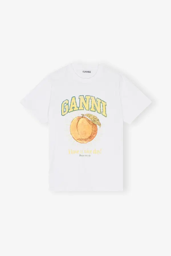 GANNI Relaxed Fit Graphic T-shirt - White