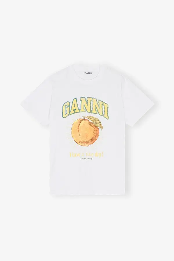 GANNI Relaxed Fit Graphic T-shirt - White