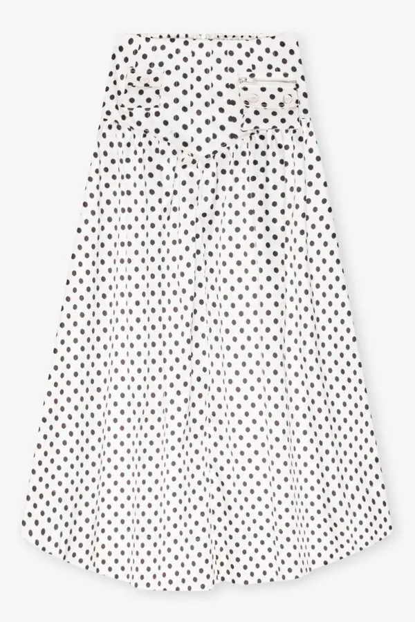 GANNI Polka-dot Long Skirt - White