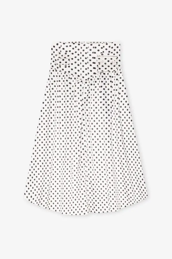 GANNI Polka-dot Long Skirt - White