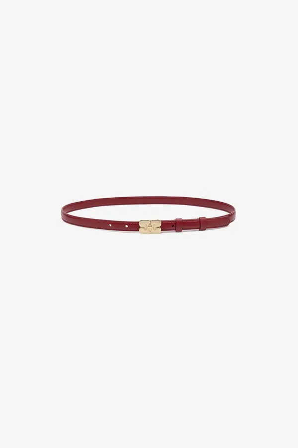 GANNI Kat Small Belt - Dark Red