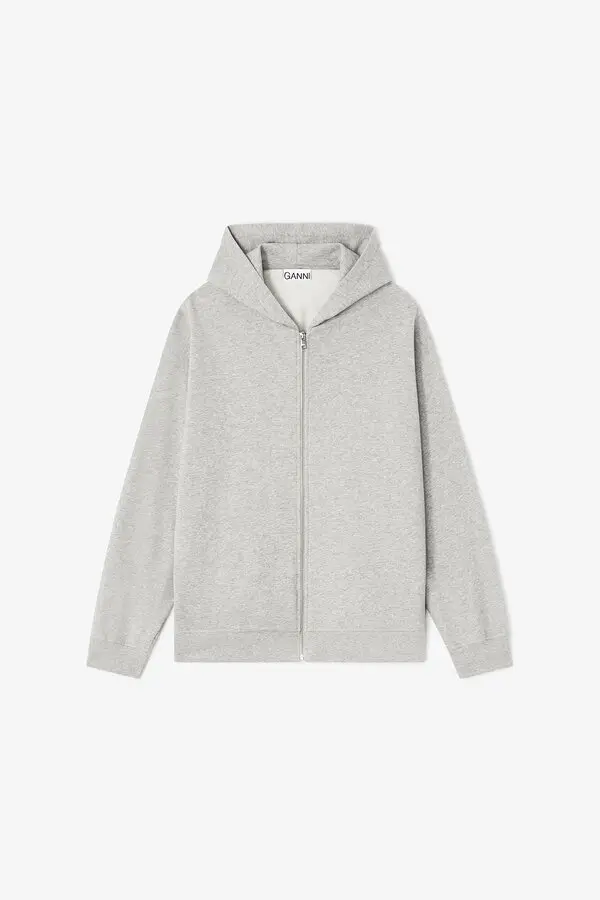 GANNI Teddy Zip Hoodie - Grey