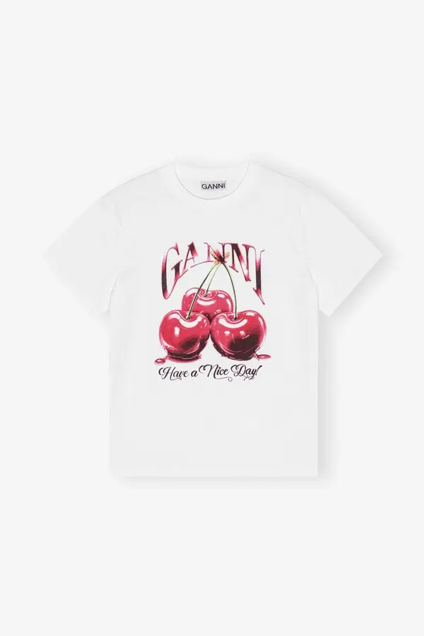 GANNI Basic Jersey Relaxed T-shirt - White