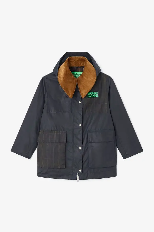 GANNI X Barbour Waxed Jacket - Navy