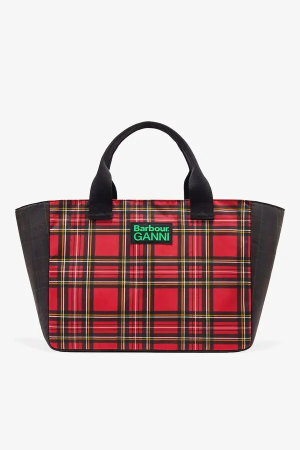 GANNI X Barbour Tartan Tote