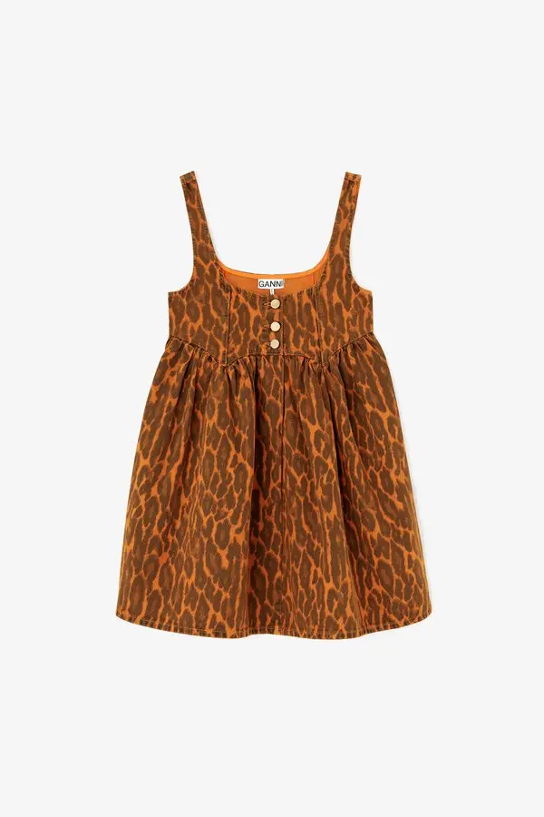 GANNI Floral Print Dress - Autumn Maple