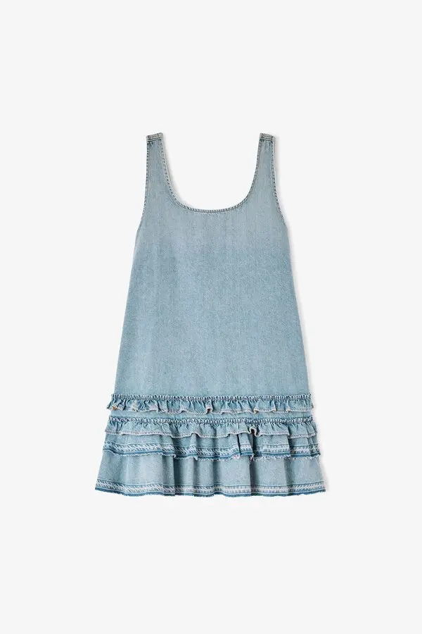 GANNI Floral Print Dress - Blue