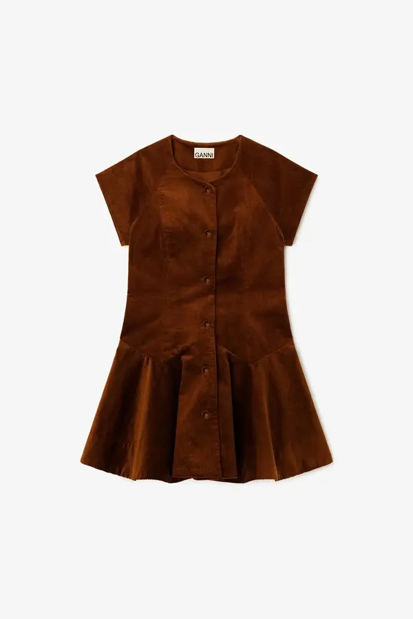GANNI Floral Print Dress - Brown