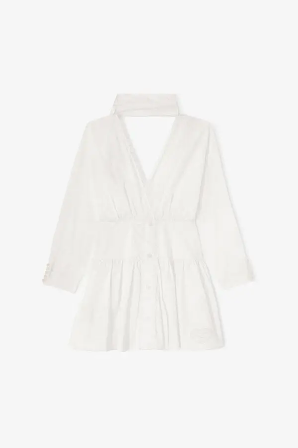 GANNI Floral Print Dress - White