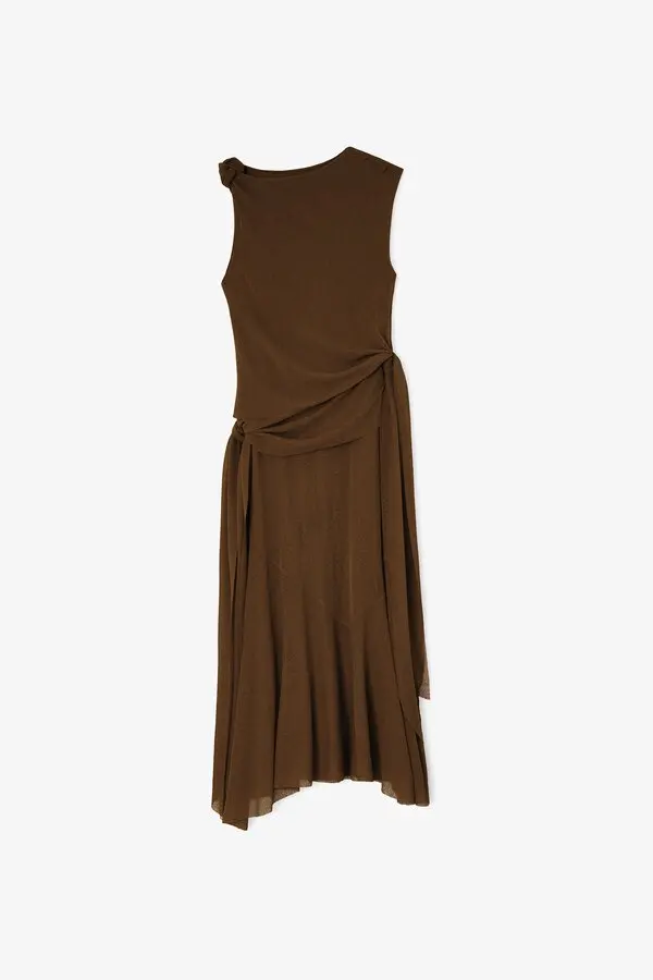 GANNI Long Crochet Dress - Brown